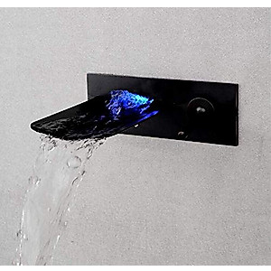 ShiSyan Y-LKUN Chrome Brass Faucetled Basin Faucet Bathroom Concealed Hot and Cold Waterfall Faucet Black