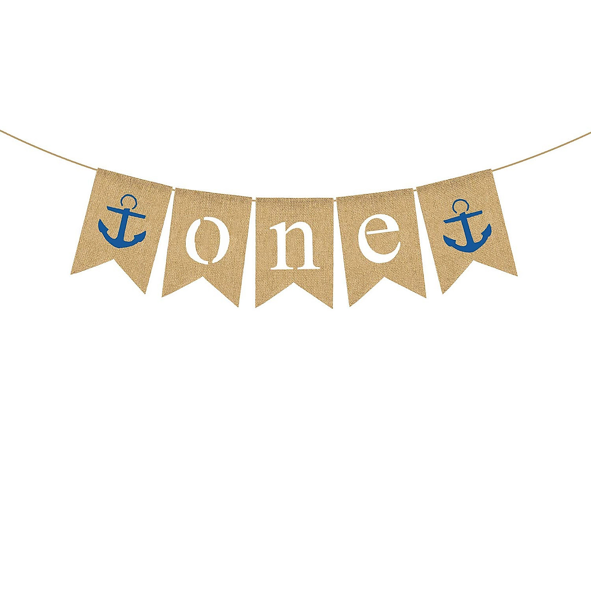 Rainlemon Nautical Boy 1st Birthday High Chair Banner Anchor Sailor One Highchair Bunting Garland Decoration