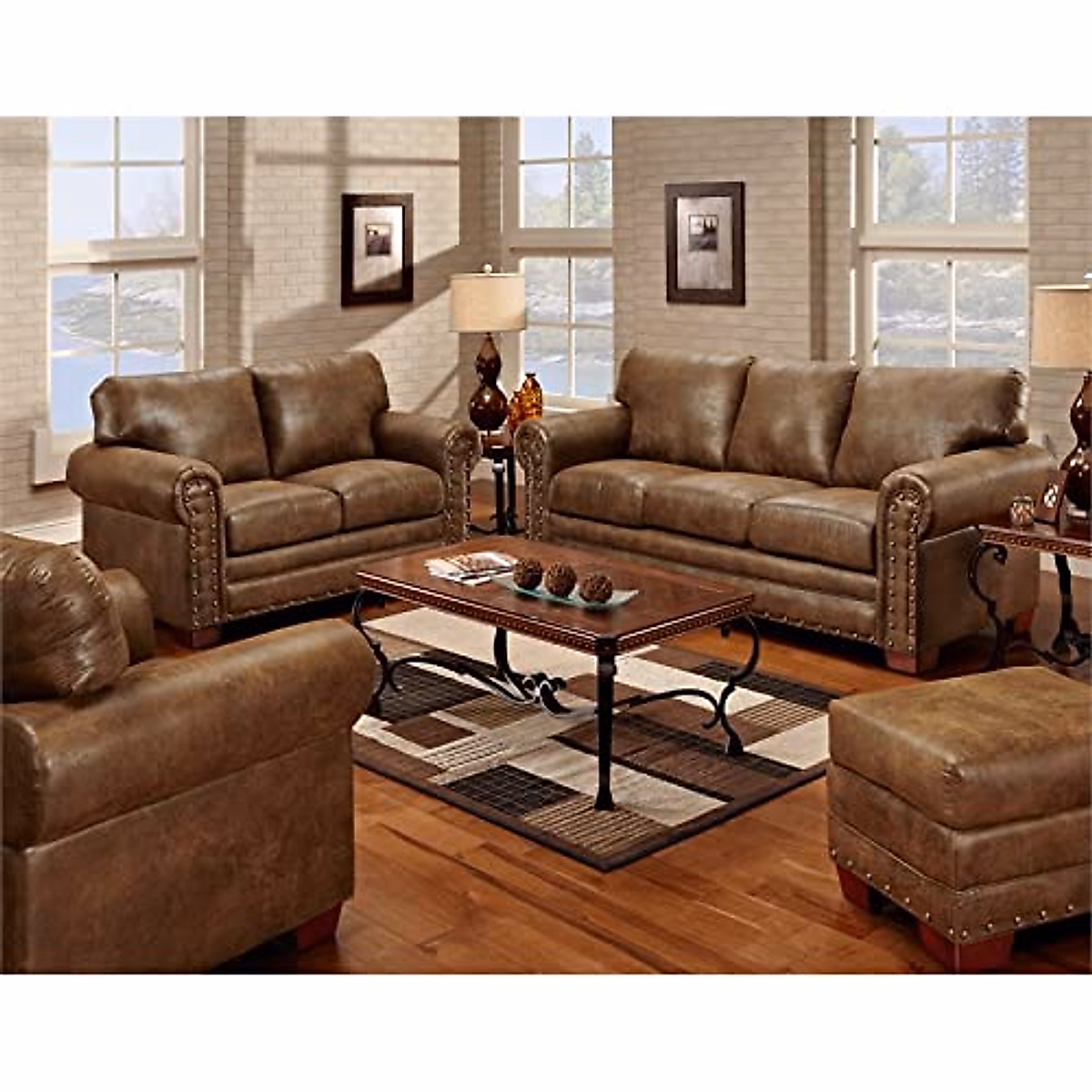 American Furniture Classics Model Buckskin 4-Piece Set sofa group Pinto Brown
