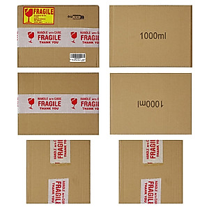 StonyLab 1000ml Glass 2 Neck Round Bottom Flask RBF, with 24/40 Center and Side Standard Taper Outer Joint - 1L (1 Liter)