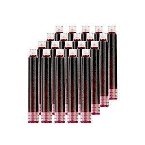 ROAD TENG Fountain Pen Ink Cartridges Red Color, Set of 20 Refill Ink Cartridges, 3.4 mm Bore Diameter Pens Ink Converter