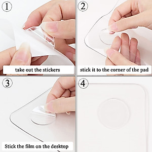 Oterri Clear Writing Desk Pad, Heat Resistant Waterproof PVC Round Edge Durable Desk Protect Mat, Anti-Static Writing Mat-23.6’’x13.7” Table Protector