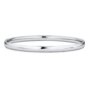 Personalized Unisex Stackable 5MM Round Domed Polished Bangle Bracelet Silver Tone Stainless Steel for Men Women Teen 8 Inch Custom Engraved