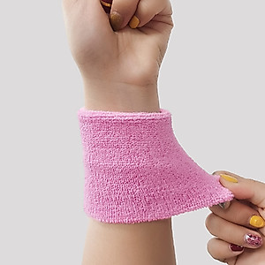 2 Pairs Breast Cancer Awareness Sweatband Pink Ribbon Wristbands Football Wristbands Baseball Wristbands Sports Wristbands for Football Tennis Basketball Baseball Running,Breast Cancer Awareness Gifts