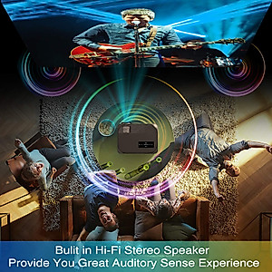 VILINICE Projector with 100" Projector Screen, Native 1080P 9000Lux Projector Full HD 100,000h Lamp Life Movie Projector Compatible with TV Stick, Roku, Smart Phone, HDMI, USB, VGA, AUX(Grey)