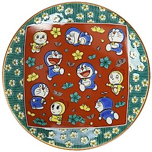 金正陶器(Kaneshotouki) Doraemon 008146 Kutani Ware Small Plate, Wooden Rice Style, Plum Flowers, Made in Japan