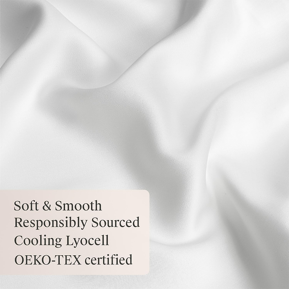 Lasuens 100% Lyocell Duvet Cover Soft, Silky and Breezy (Queen/Full Set, White)