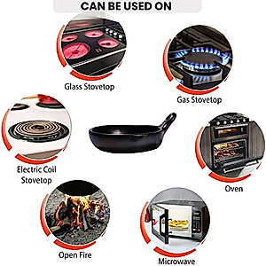 Ancient Cookware, Clay Chamba Saute Pan, Large, 64 Ounces