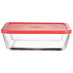 Klareware 3 Cup 6 Cup 11 Cup Rectangle Glass Food Storage Containers Stackable Meal Prep Lunch Bento or leftover salad bowls Dish w BPA Free Lids 6 Piece Multi Color Set