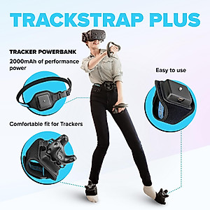 Rebuff Reality Trackstrap Plus for Vive Ultimate Tracker, Vive Tracker, Tundra Tracker, 20+ Hrs Playtime, Full Body Tracking in VR Chat & Dance Dash
