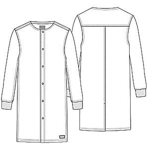 Cherokee Men & Women Scrubs Lab Coat Workwear Professionals 40" Snap Front WW361, M, Black