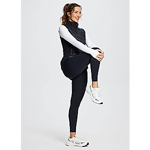 baleaf Women's Lightweight Warm Puffer Vest Running Winter Hybrid Sleeveless Quilted Water Resistant Jacket Black M