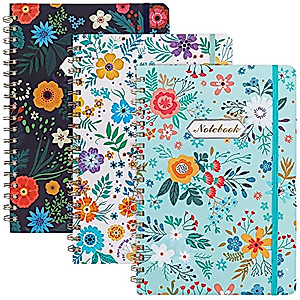EOOUT 3 Pack B5 Spiral Notebook, Hardcover Large Notebooks, Wide Ruled Spiral Notebooks with 160 Pages, 100gsm Paper, 7.3'' x 10.3'' Cute Notebooks for Women Office School Supplies