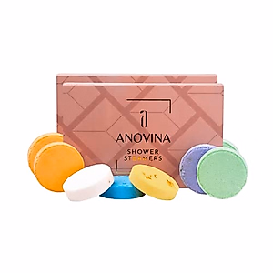Anovina 12 XL Shower Steamers - Made in USA - Shower Steamers Aromatherapy with Essential Oils, Stocking Stuffers Christmas Gifts for Men and Women, Shower Bombs Aromatherapy Spa Gifts Shower Tablets