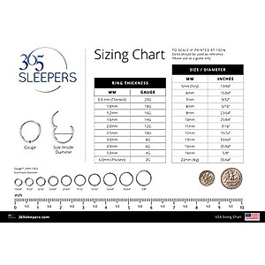 365 SLEEPERS Sterling Silver Hinged Unisex Sleeper Earrings Nose Hoop Segment Ring Hand Made In Australia Nickel Free Hypoallergenic 8mm - 18mm