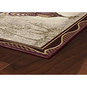 Brumlow Mills Tall Farmhouse Rooster Area Rug Rustic Decor Mat for Kitchen, Dining, Bedroom, Bathroom, Entryway or Living Room, 20" x 44", Brick