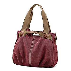 z-joyee Women's Ladies Casual Vintage Hobo Canvas Daily Purse Top Handle Shoulder Tote Shopper Handbag Satchel Bag