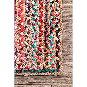 nuLOOM Aleen Bohemian Cotton/Jute Area Rug, 6' x 9', Multi