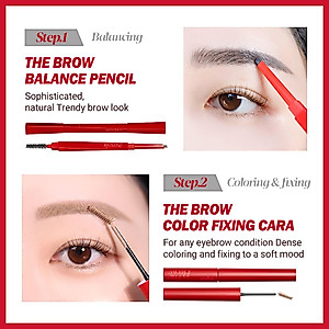 Espoir The Brow Balance Pencil #4 Ash Brown | Eye Brow Pencil that's Natural and Easy to Draw without Clumping | A Detailed and Rich Eyebrow Texture | Korean Makeup