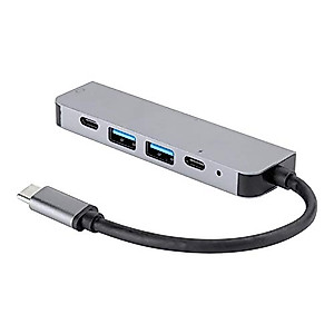 Not Easy to Damage Portable Durable Type‑C Hub Long Service Life High Definition Aluminum Alloy Materialf Expansion Dock for Mobile Phone