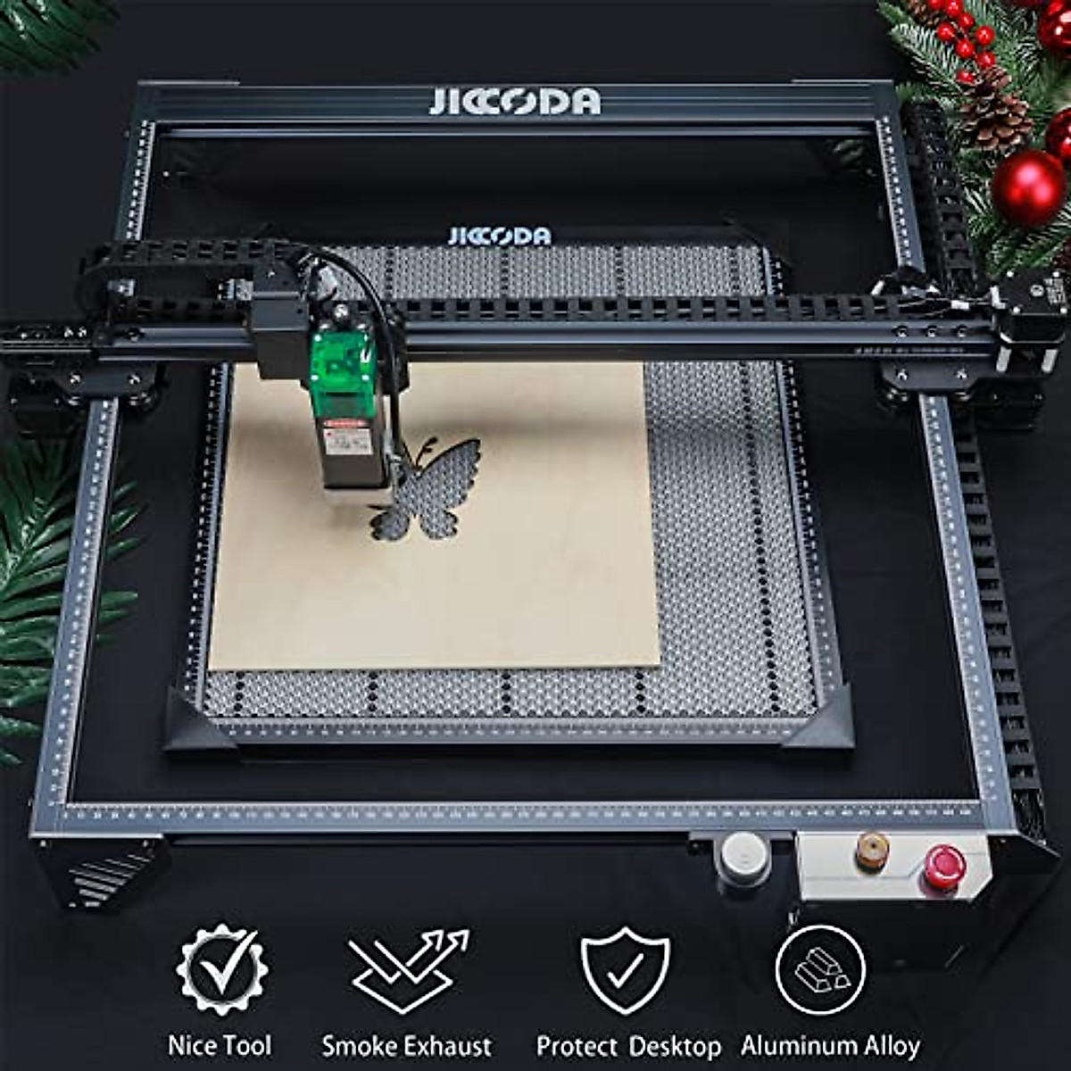JICCODA Laser Cutter Honeycomb Working Panel Set,19.7x19.7x0.87inch Honeycomb Laser Bed for CO2 or Diode Laser Engraver Cutting Machine,Honeycomb Working Table with Aluminum Plate