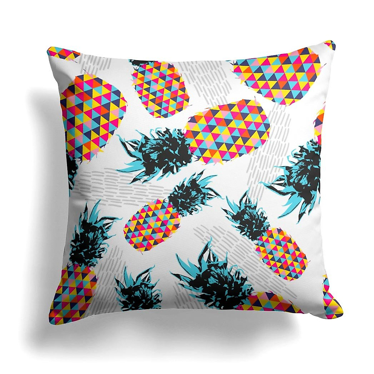 iiRov Summer Design Ink-Fuzed Decorative Throw Pillow - Retro Summer Pineapple v3