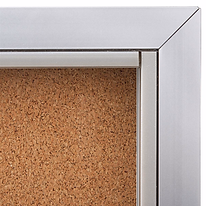 48" x 36" Enclosed Bulletin Board for Wall Mount, Indoor Use Only, 4' x 3' Cork Board with Sliding Glass Door - Silver Aluminum Frame