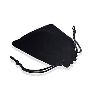 BLUECELL Pack of 20pcs 3" X 4" Velvet Drawstring Cloth Jewelry / Gift / Headphones Bag / Pouches (Black)
