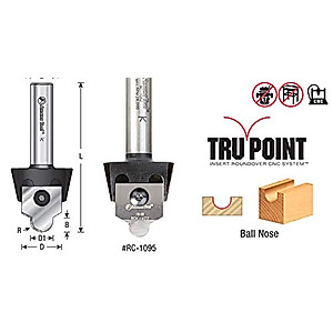 Amana Tool - Round Over Pt. Body 1/2" Shk (RC-1052), Industrial Grade