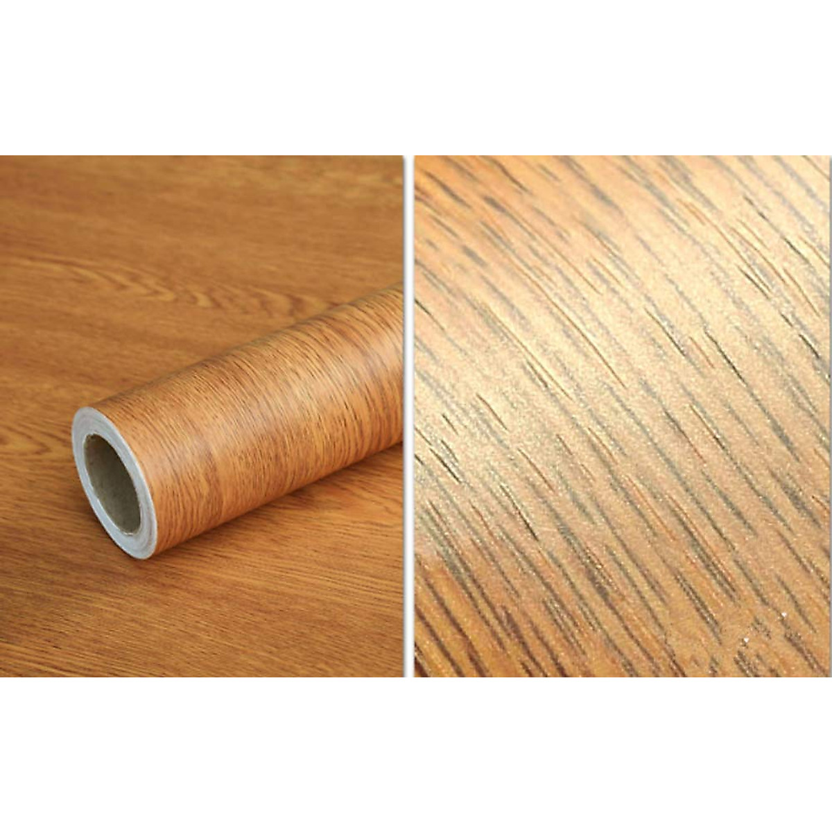 Yija Brown Winged Wood Grain Waterproof Self Adhesive Shelf Liner Dresser Drawer Cabinet Sticker 15.6inch by 79inch