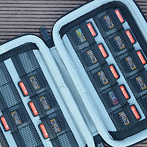 Jun Xuan Game Card Storage Case for Nintendo Switch Cartridges - Holds 40 Games - Black/Grey