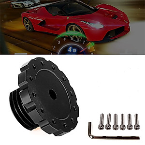 RASTP D Shape Racing Steering Wheel with Sim Racing Gaming Steering Wheel Adapter Fit for Thrustmaster T500 / T300 / TS-PC,TS-XW (Black-Black)