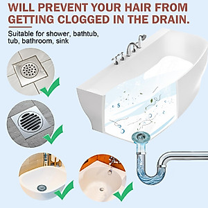 Hair Catcher Shower Drain Covers Protector Durable Silicone Bathtub Hair Stopper Easy to Install and Clean Suit for Bathroom Tub Shower and Sink, 5 Pack