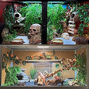 Tfwadmx Reptile Vines Plants Flexible Jungle Climbing Vine Gecko Coconut Coco Shell Hut Terrarium Plastic Plant Lizard Tank Accessories Habitat Decor for Gecko,Snake,Hermit Crab