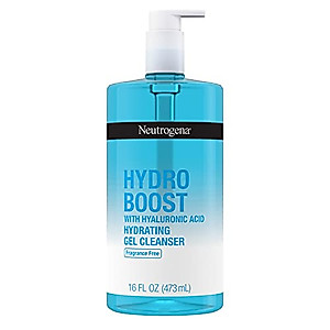 Neutrogena Hydro Boost Fragrance-Free Hydrating Facial Gel Cleanser with Hyaluronic Acid, Daily Foaming Face Wash Gel & Makeup Remover, Lightweight, Oil-Free & Non-Comedogenic, 16 fl. oz