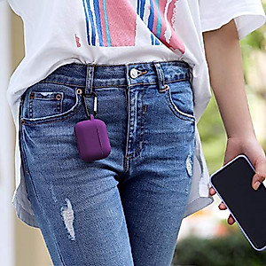 DGege AirPod Pro Case Purple Compatible with Apple AirPods Pro, Soft Silicone AirPods Skin for Women Men Protective Cases Cover for AirPods Pro with Keychain (Front LED Visible)