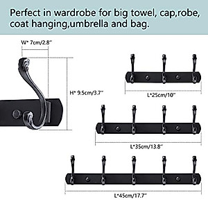 uxcell Wall Mount Coat Hook Rack Hanger with 3 Retro Hooks,Stainless Steel Towel Hanger with Screws for Jackets/Coats/Hats/Scarves,Black A,10" x 2.8" x 3.7"(L*W*H)