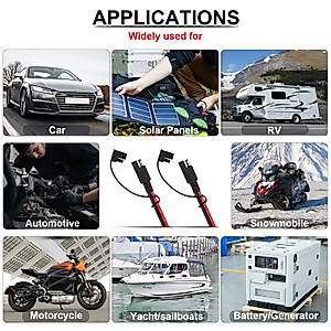 iGreely 2Pack SAE Extension Cable SAE Quick Connector Disconnect Plug for RV Trolling Motor Solar Panel (14AWG)