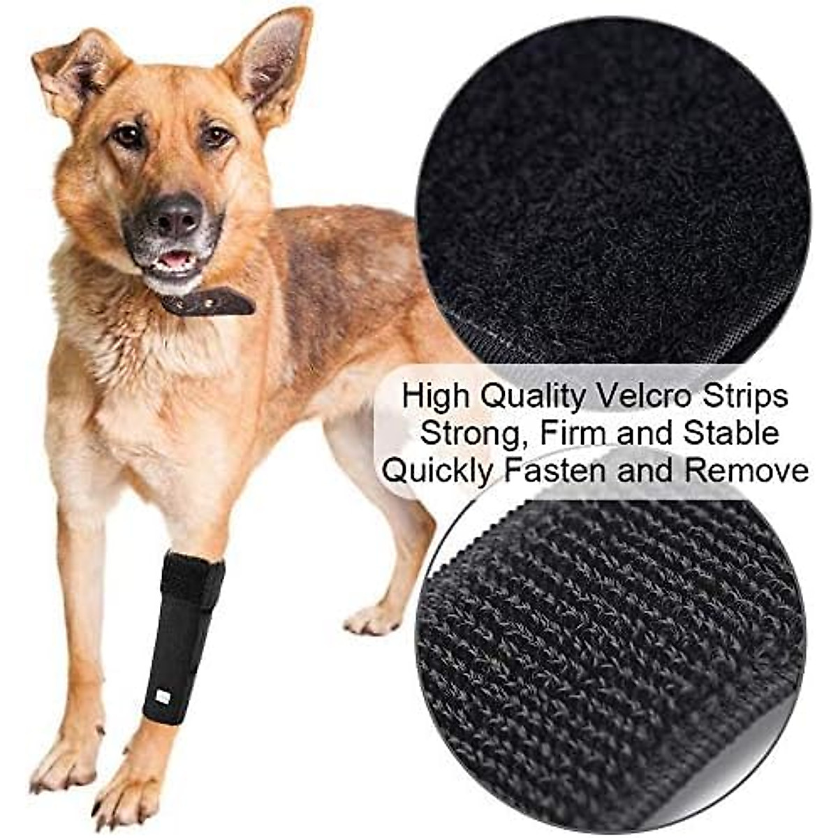 Dog Leg Brace, Pair of Dog Front Leg Compression Brace Canine Leg Wrap with Metal Strips & Safety Reflective Straps, Protects Wounds Brace Heals and Prevents Injuries and Sprains