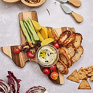 Totally Bamboo Rock & Branch Series Shiplap Texas State Shaped Wood Serving and Cutting Board | Great for Wall Art