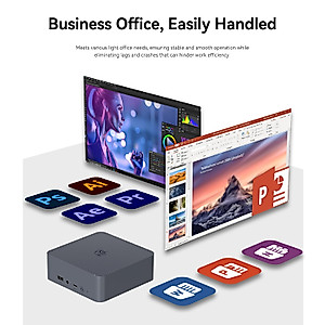 Beelink EQi12 Mini PC, Intel Core 1220P (up to 4.4GHz) 10C/12T, Mini Computer 24GB LPDDR5 5200MHz 500GB PCIe4.0 SSD, Dual HDMI Display 4K 60Hz/WiFi6/BT5.2/HTPC/NPU/AI/Built-in PSU
