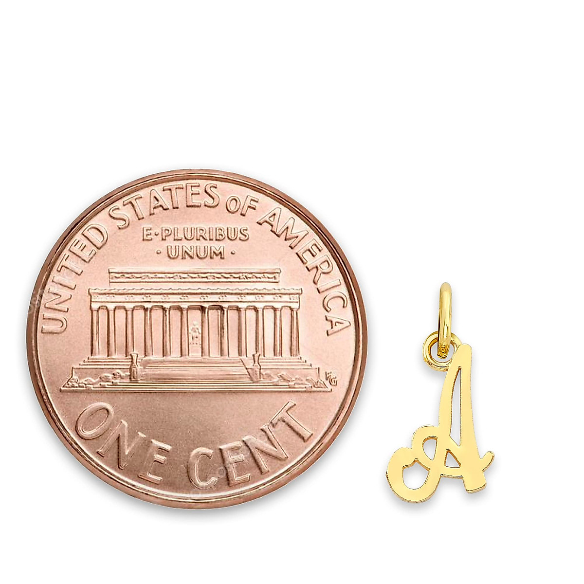Solid Gold Initial Charm Available in A-Z, Tiny Cute Letter Jewelry (C)