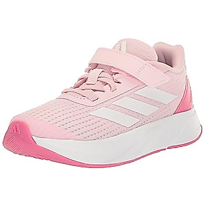 adidas Duramo SL Elastic Lace Sneaker, Clear Pink/White/Pink Fusion, 2 US Unisex Little Kid