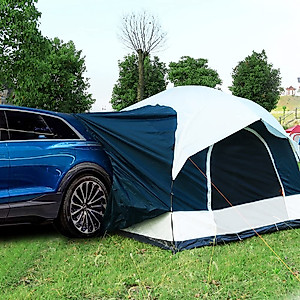 SUV Tent Attachment for Camping -Up to 6-8 Person Sleeping Capacity, Car Tent Includes Rainfly and Storage Bag,Universal Fit, 8' W x 8' L x 7.2' H,Suitable Camping Traveling Family Outdoor Activities