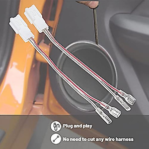 RED WOLF Front or Rear Door Speaker Wire Harness Connector Adapter for Toyota 2018-2022, Camry RAV4 Avalon, 2020 Tacoma Door Speakers, Lexus is CT 2011-2018 Dash Tweeter Only