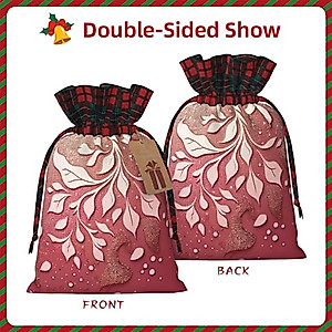 Yioniii a mandala pattern on purple velvet background pattern Christmas Gift Bags Santa Sack with Drawstring, String Backpacks for Gifts Treat and Candy，Purple,S