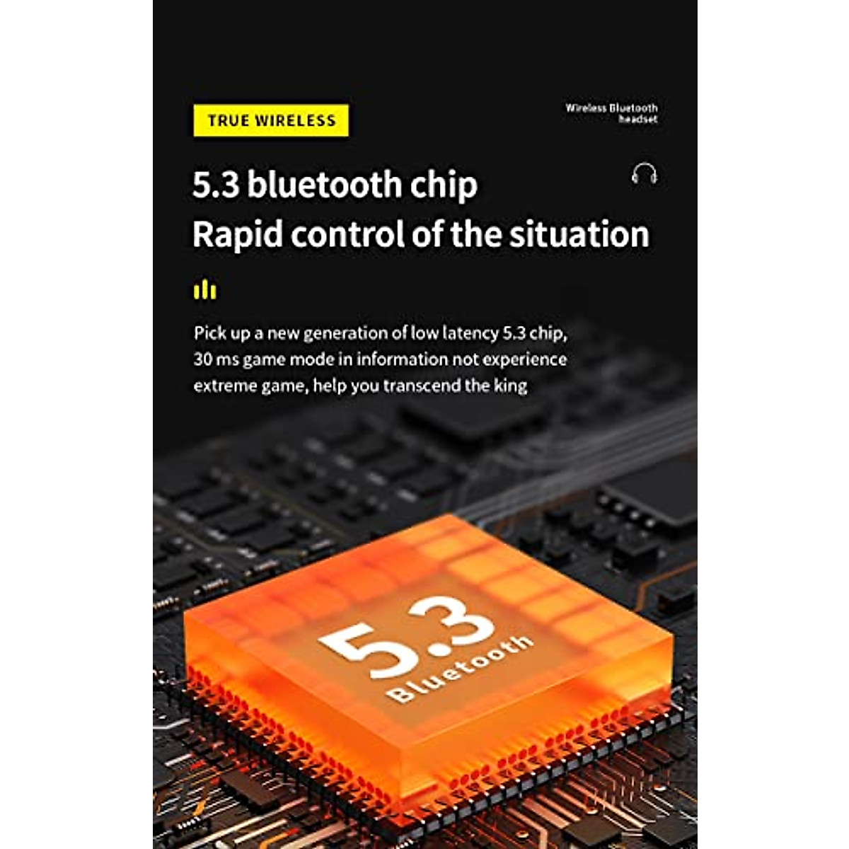 LmtLessDeals Wireless Bluetooth Earbuds Game Headphones 5.3 BT HiFi Stereo Premium Sound with Heavy Bass Shock K20 Touch Control Smart Noise Reduction Long Battery Life