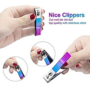 CGBE Manicure Set Nail Clippers Pedicure Kit Men Women Grooming kit Manicure Professional Tools Gift 7Pcs with Luxurious Travel Case