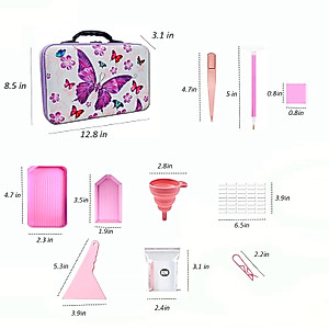 MIATTCLD Diamond Art Organizer Case 60 Slots Diamond Painting Storage Containers, Portable Diamond Painting Accessories and Tools Kit Box for DIY 5D Diamond Beads Art Craft