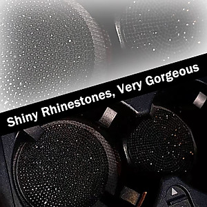 2 Pack Coaster for Car Cup Holder,Auto Anti Slip Bling Cup Holder Coaster,2.75 inch Surface Full Crystal Rhinestone car Coaster Car Interior Accessories(Black)